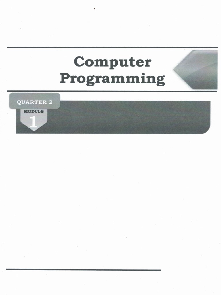 Computer Programming (Quarter 2-Module 1) | PDF