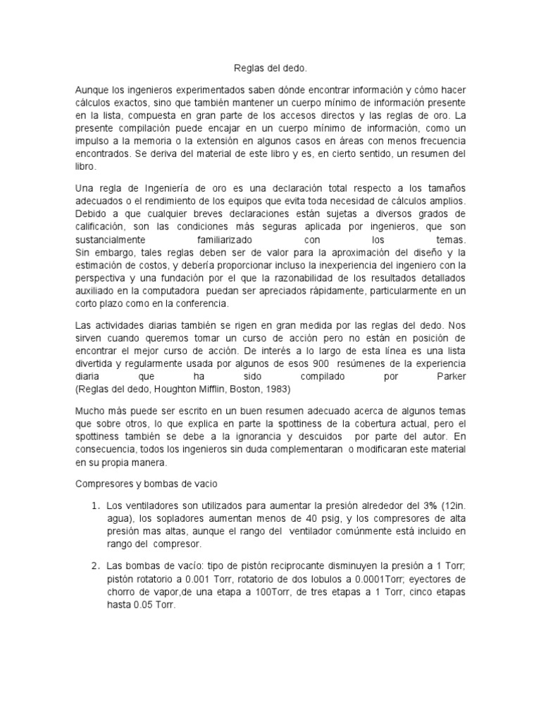 Reglas Del Dedo 2011 | PDF