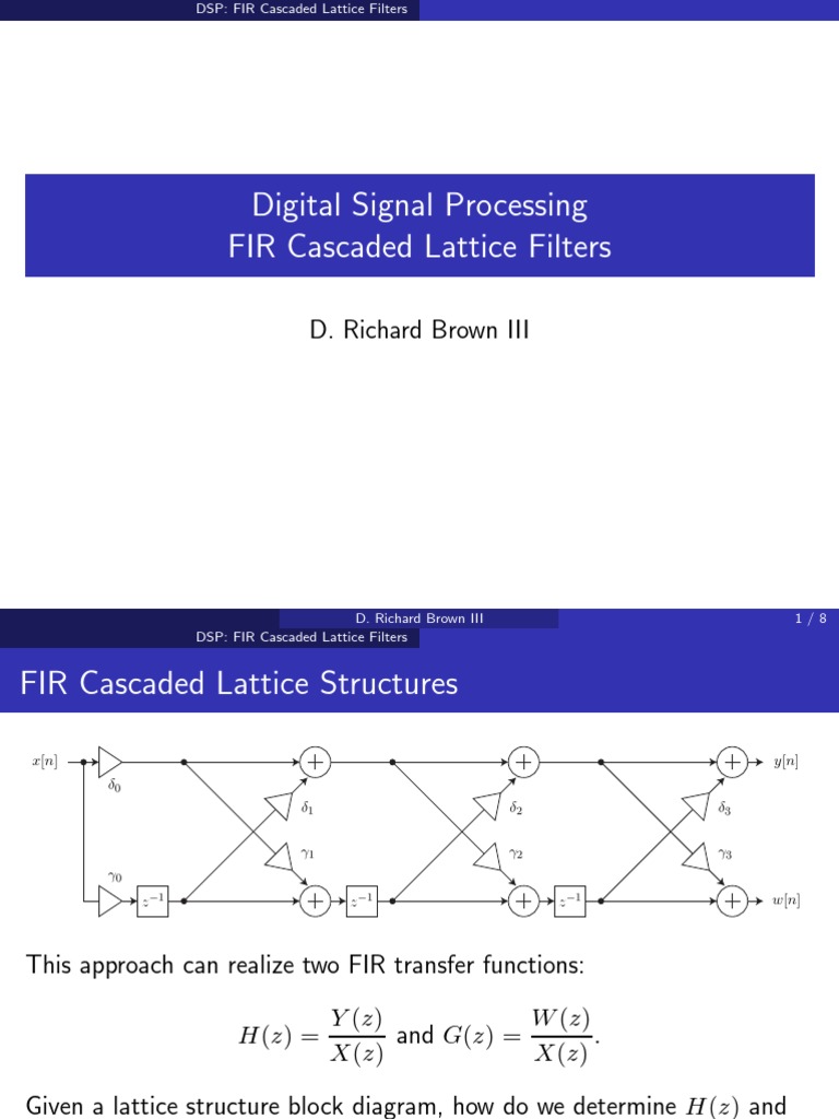 Fir Cascade Lattice Structure | Download Free PDF | Digital Signal ...