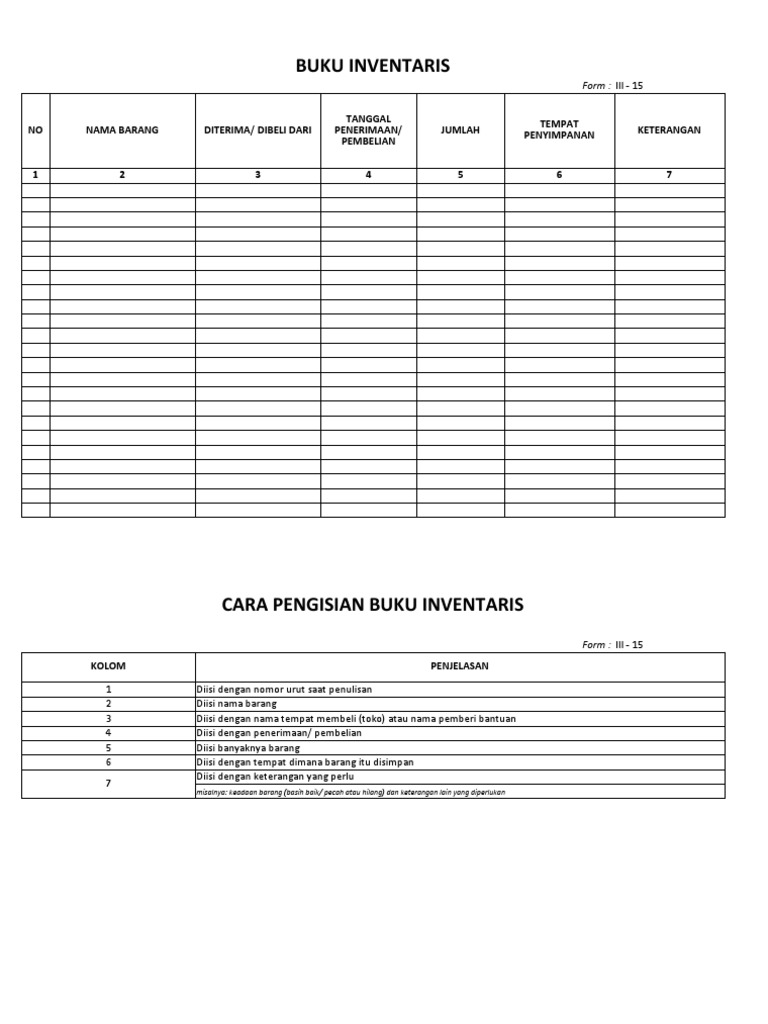 FORM Pokja IV PKK (Edit + Print) | PDF