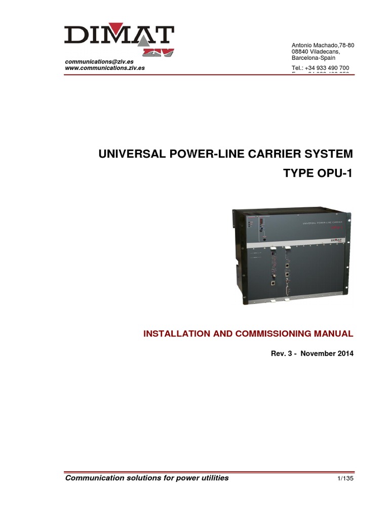OPU-1R - Installation and Commissioning - R3-I | PDF | Electrical ...