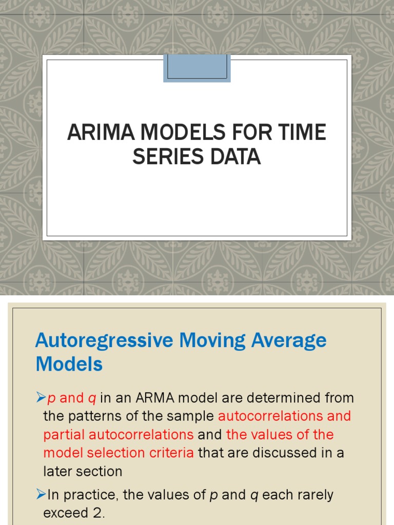 Chapter - ARIMA Models For Time Series Data | PDF | Autoregressive ...