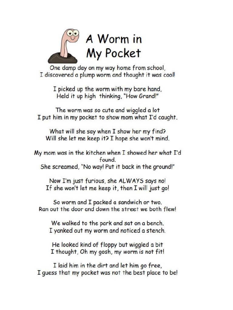 Worm in My Pocket Poem | PDF