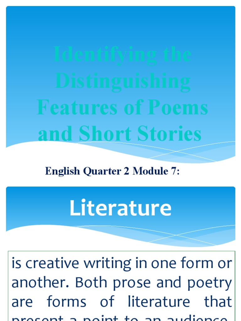 Identifying The Distinguishing Features of Poems and Short Stories ...