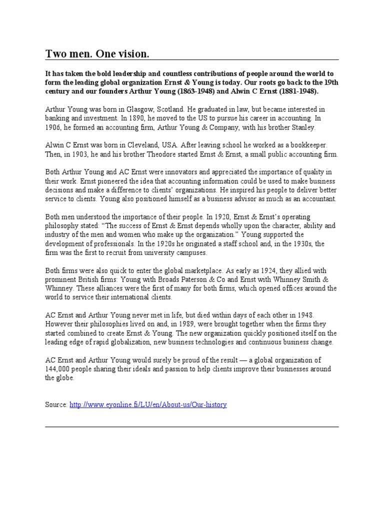 EY History | PDF