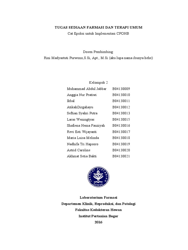 Cat Epoksi untuk CPOHB | PDF