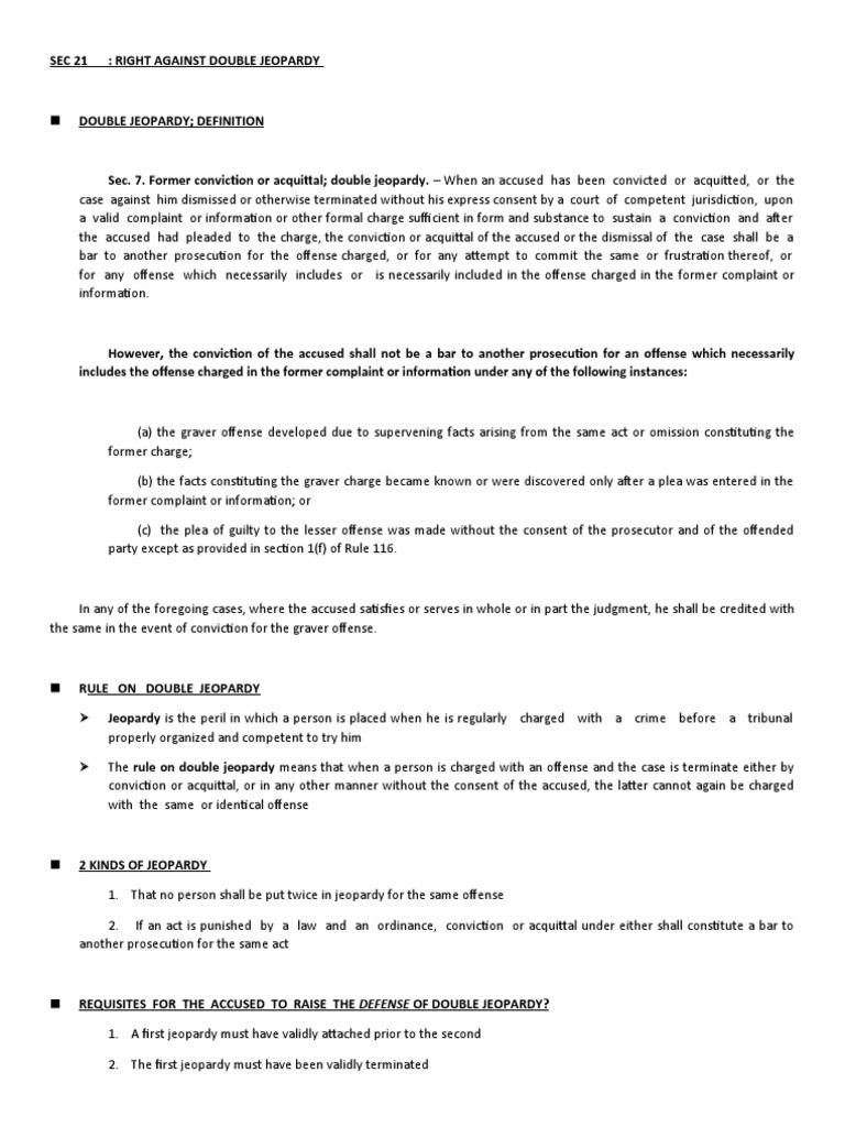 Understanding the Constitutional Protection Against Double Jeopardy: A ...