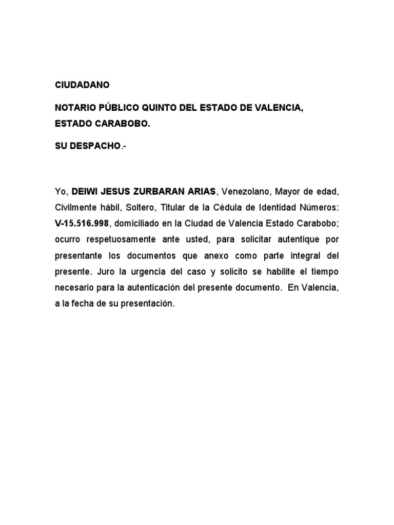 Solicitud Autenticacion Por Presentante | PDF | Derecho