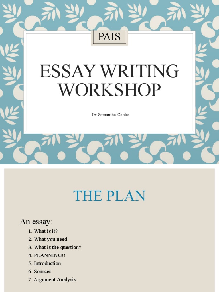 Academic Essay Writing Workshop Guide | PDF | Essays | Question