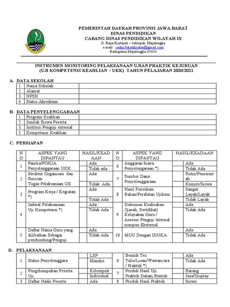 Instrumen Monev Pelaksanaan UKK 2021 | PDF