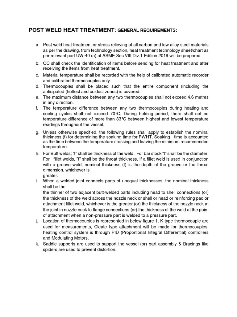 Post Weld Heat Treatment Guidelines | PDF | Heat Treating | Thermocouple