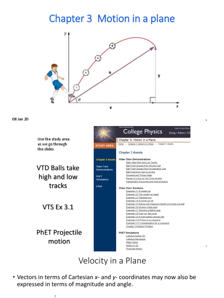 PHYS111 Ch3 Motion in A Plane | PDF | Acceleration | Velocity
