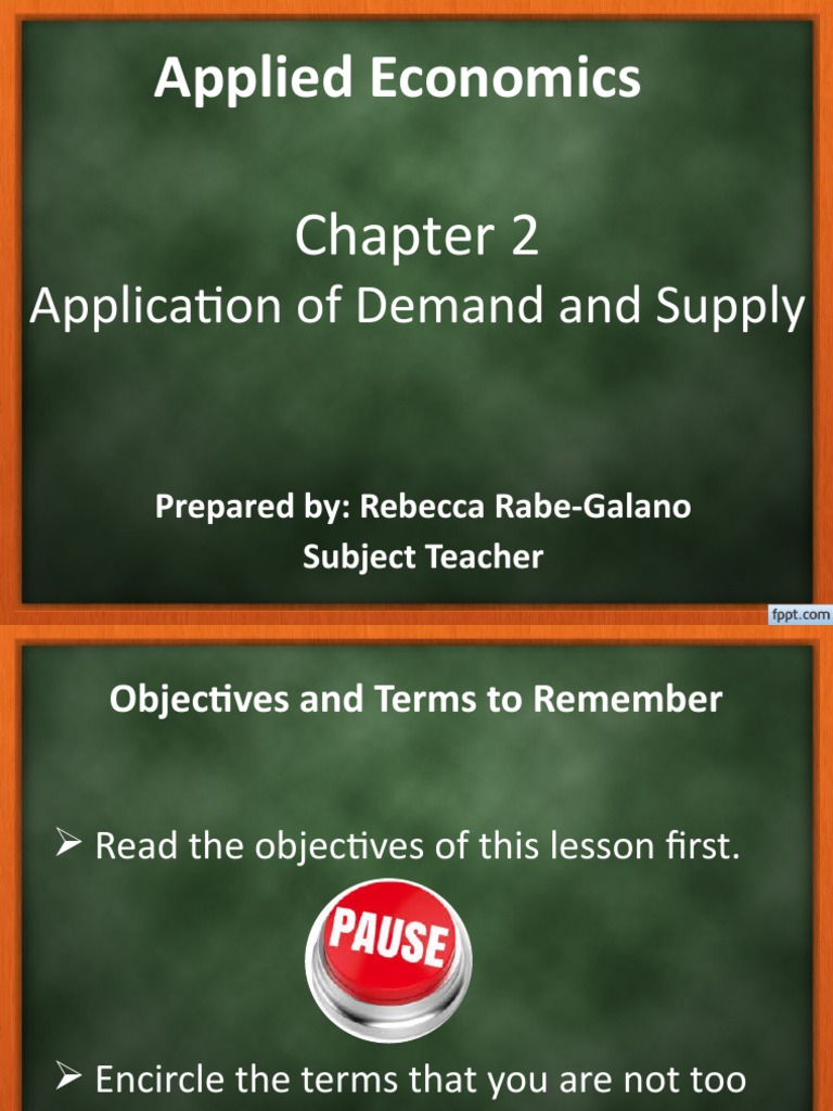 Applied Economics: Application of Demand and Supply | PDF | Supply ...