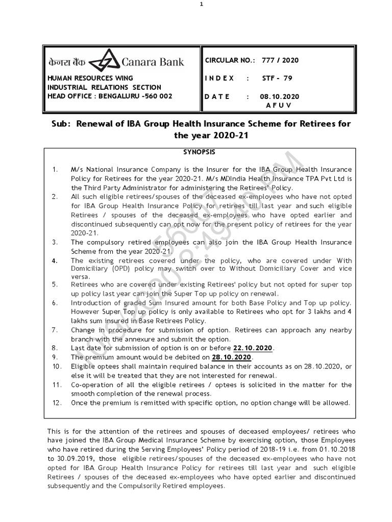 Iba Medical Insurance 2020-21 | PDF | Retirement | Insurance