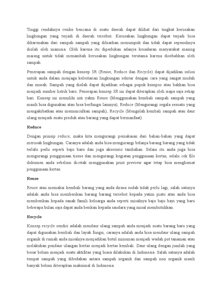 Manfaat 3R | PDF | Kesehatan Holistik | Teknologi & Rekayasa