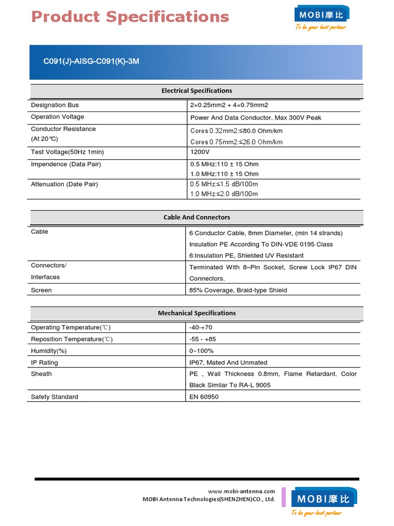 C091 (J) Aisg C091 (K) 3M | PDF | Electrical Connector | Telecommunications