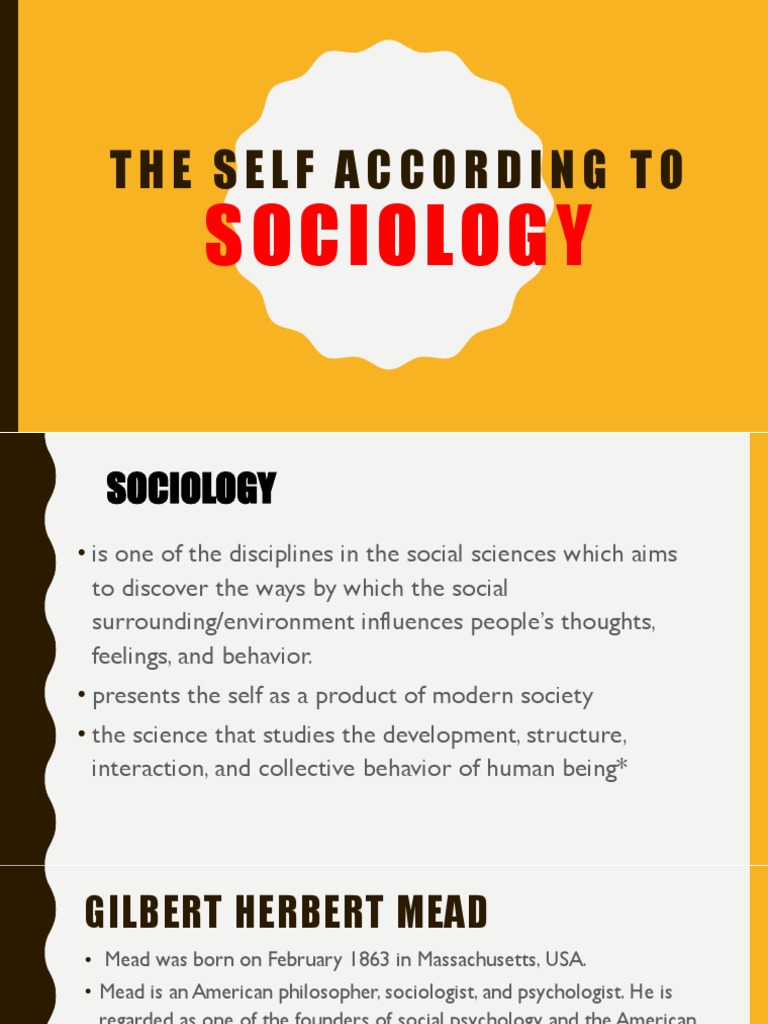 Self - Sociology, Anthropology | PDF | Self | Sociology