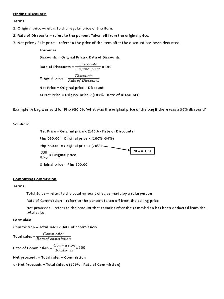 Discounts and Commissions Explained | PDF | Sales | Interest