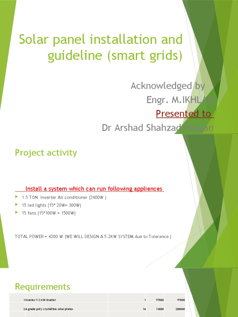 Solar Pannel Installation and Guidline | PDF