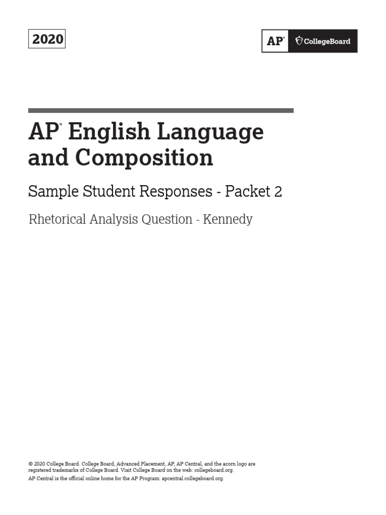 AP English Language and Composition: Sample Student Responses - Packet ...