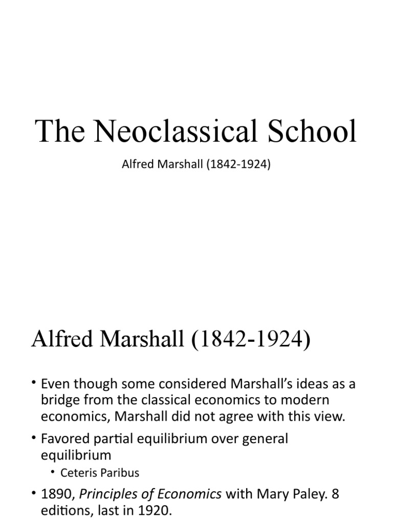 Alfred Marshall and the Foundations of Neoclassical Economics: Supply ...
