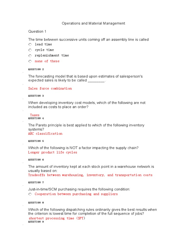 Final Operations Assignment | PDF | Inventory | Forecasting