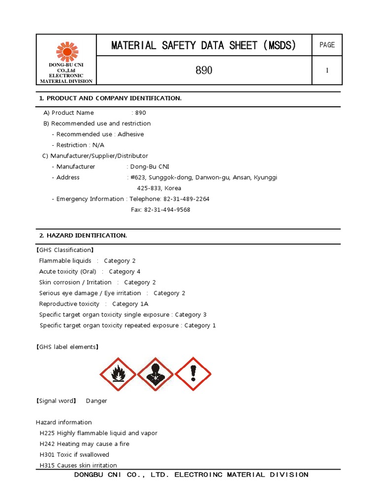 Max Bond Msds | PDF