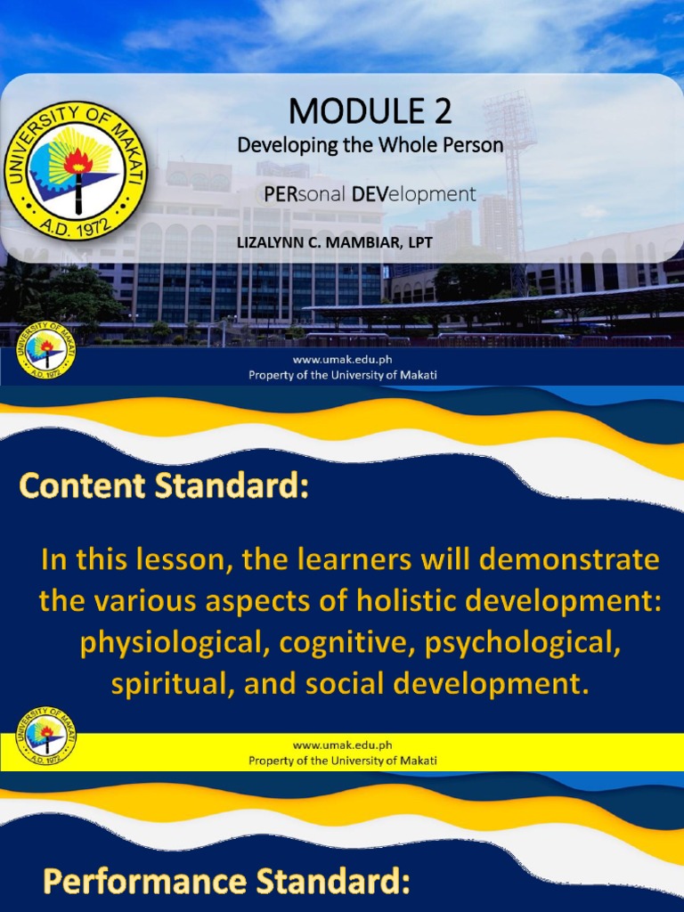 Module 2 - Developing The Whole Person | PDF | Cognitive Development ...