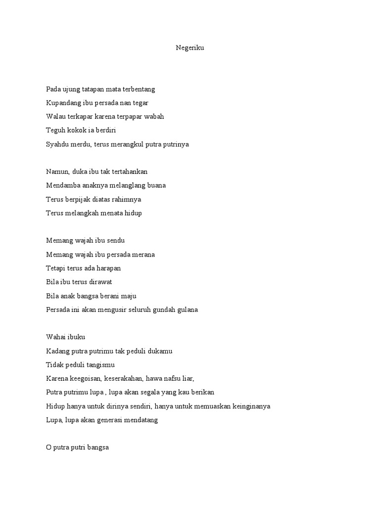 Puisi Harapan untuk Negeriku Indonesia | PDF | Puisi