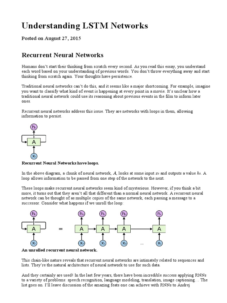 Understanding LSTM Networks | PDF | Artificial Neural Network | Applied ...