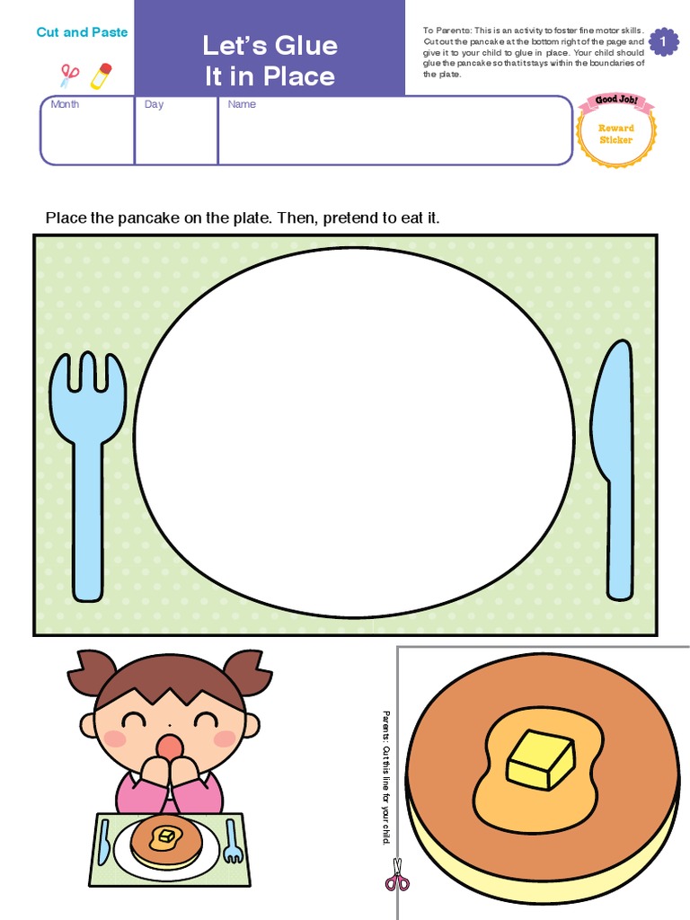 Let's Glue It in Place: Place The Pancake On The Plate. Then, Pretend ...