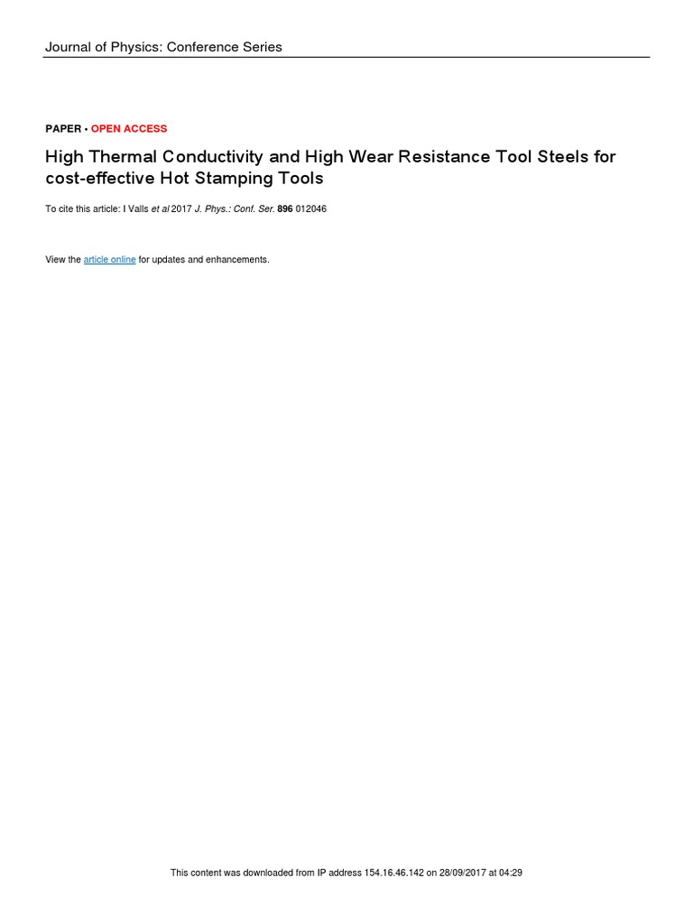 High Thermal Conductivity and High Wear Resistance | PDF | Heat ...