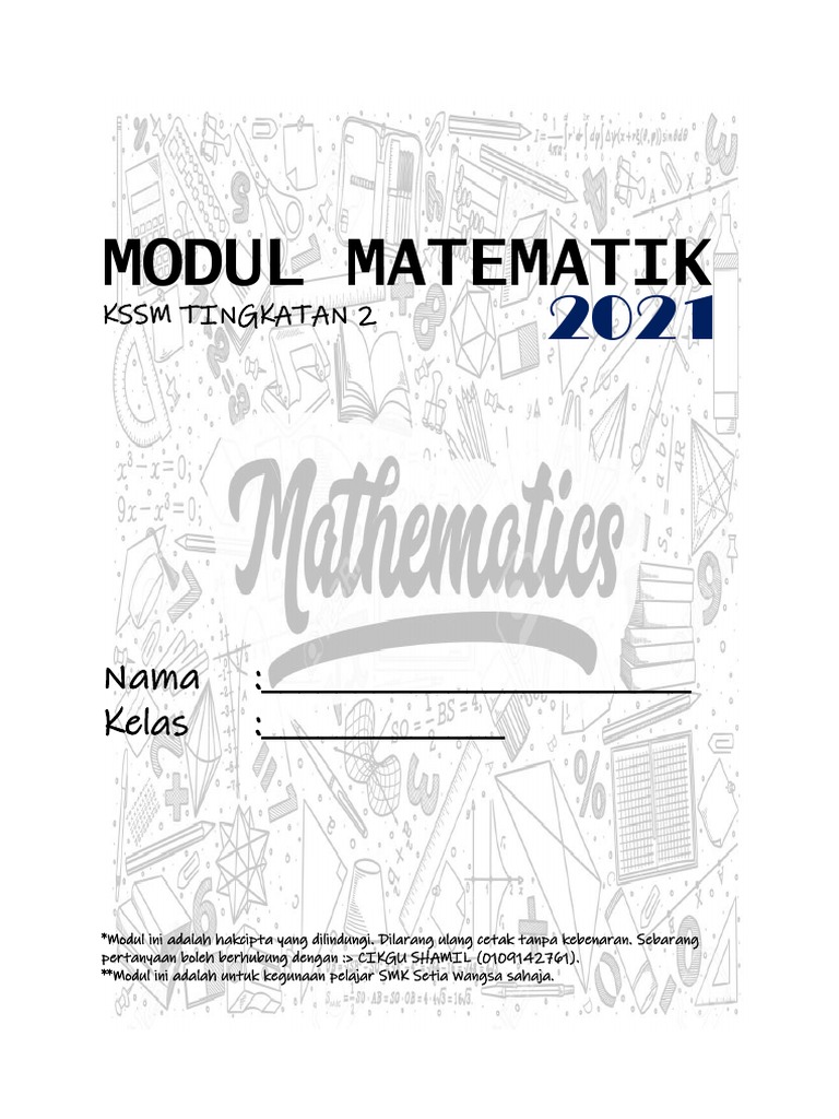 Muka Depan Modul Matematik | PDF