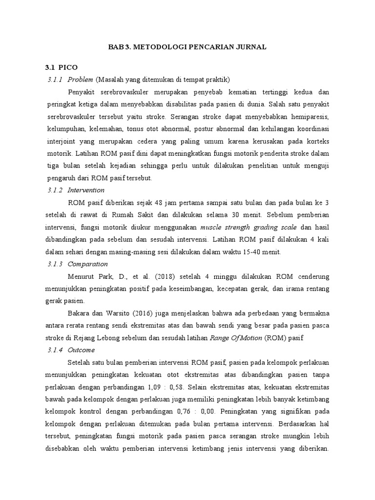 Contoh PICO Analisis Jurnal | PDF