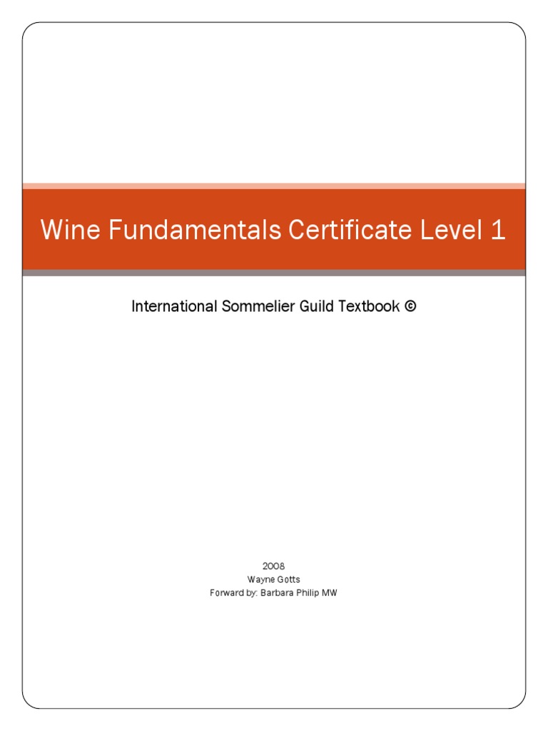 Wine Fundamentals Certificate Level 1: International Sommelier Guild ...
