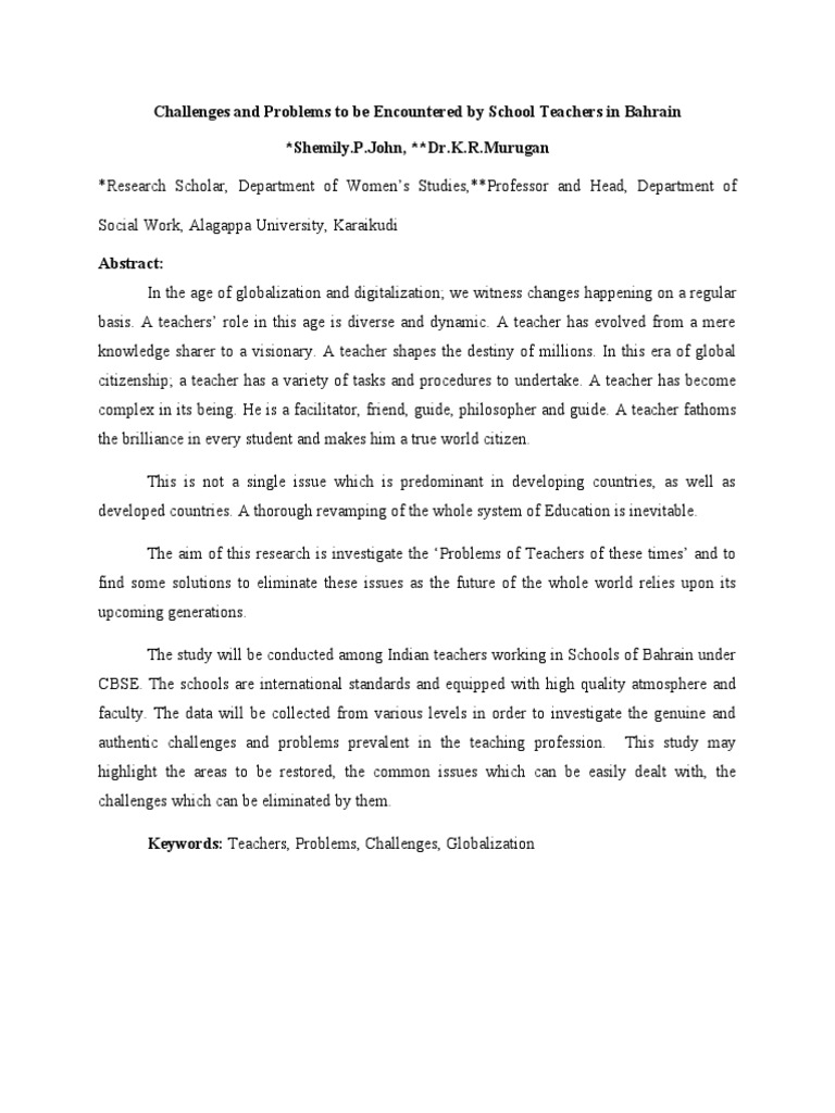 Challenges and Problems To Be Encountere | PDF | Teachers | Leadership