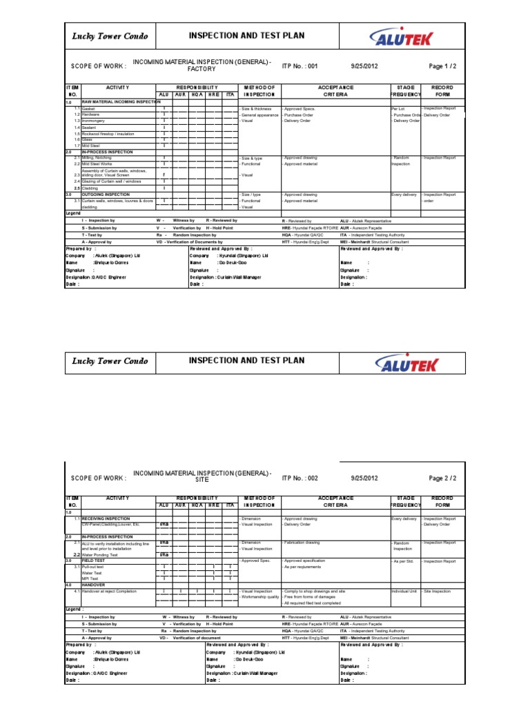 Lucky Tower 001 - Quality-Incoming Inspection and Test Plan 001 ...