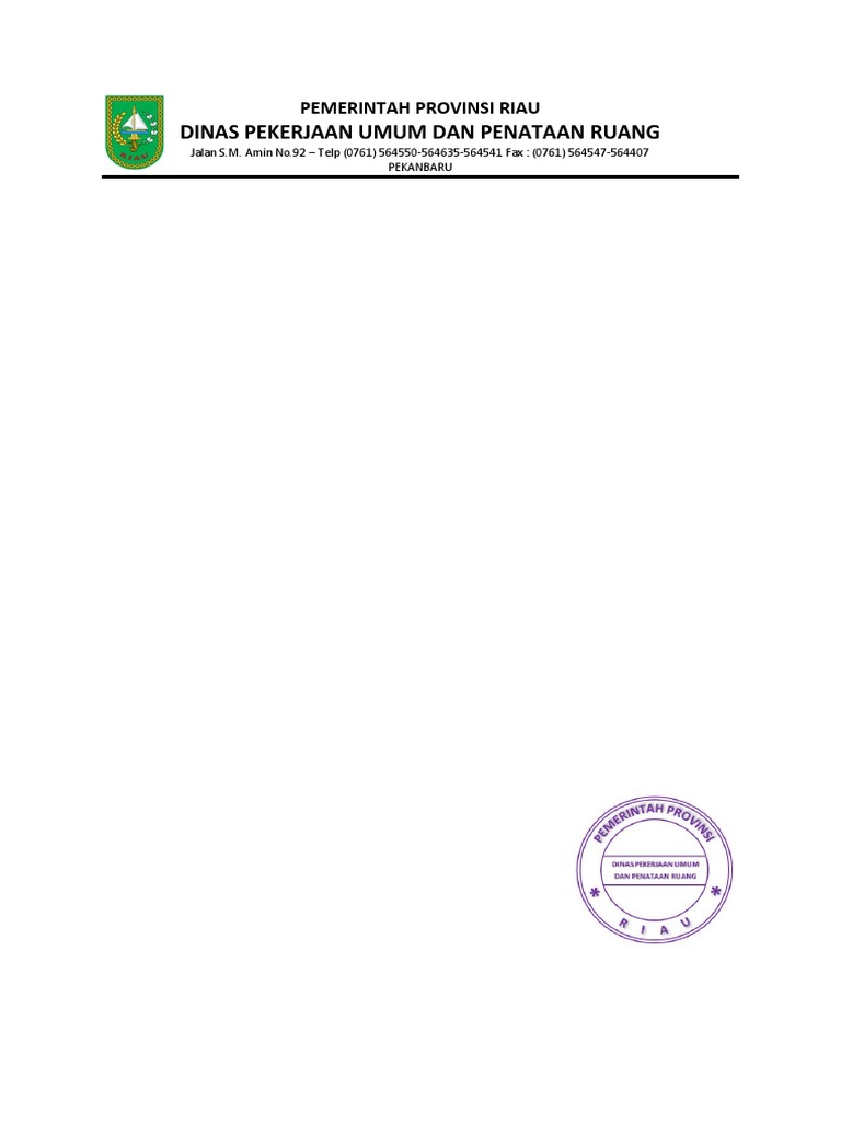 Kop Surat Pemerintah Provinsi Riau | PDF