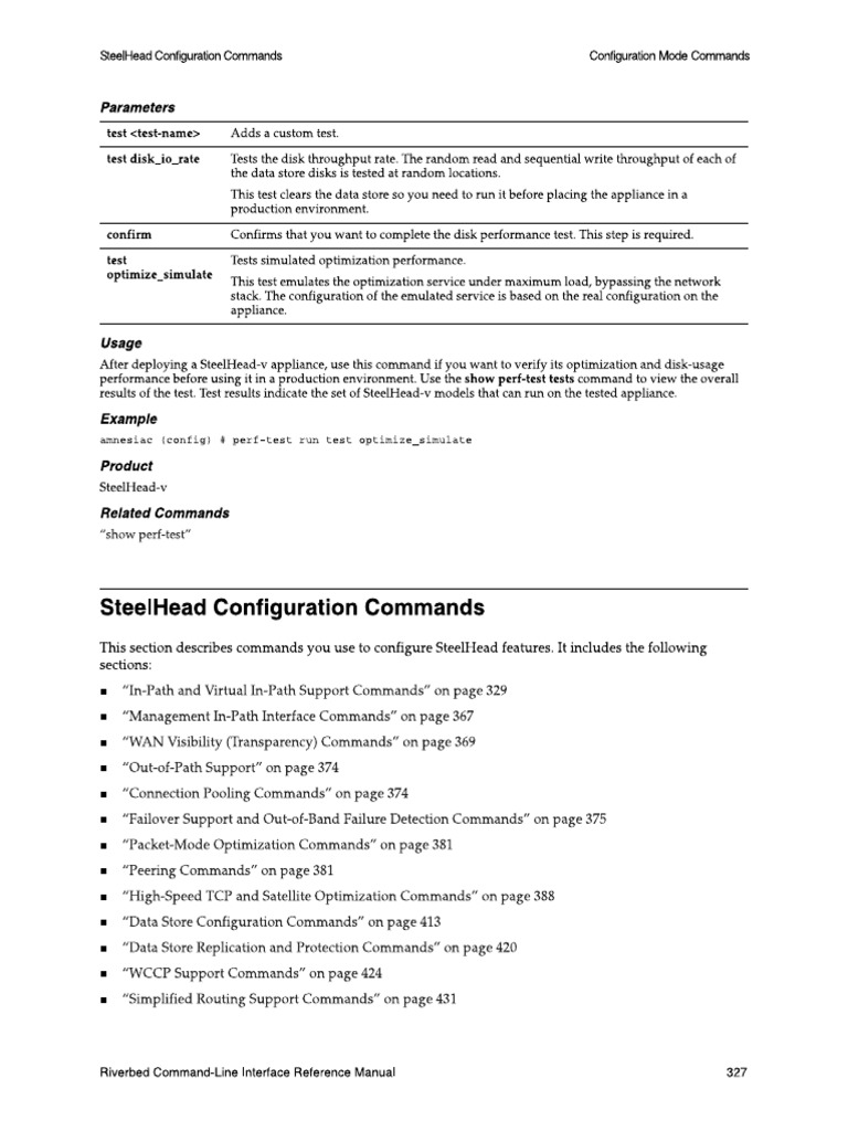 Riverbed CLI - Config Mode - SteelheadConfig | PDF