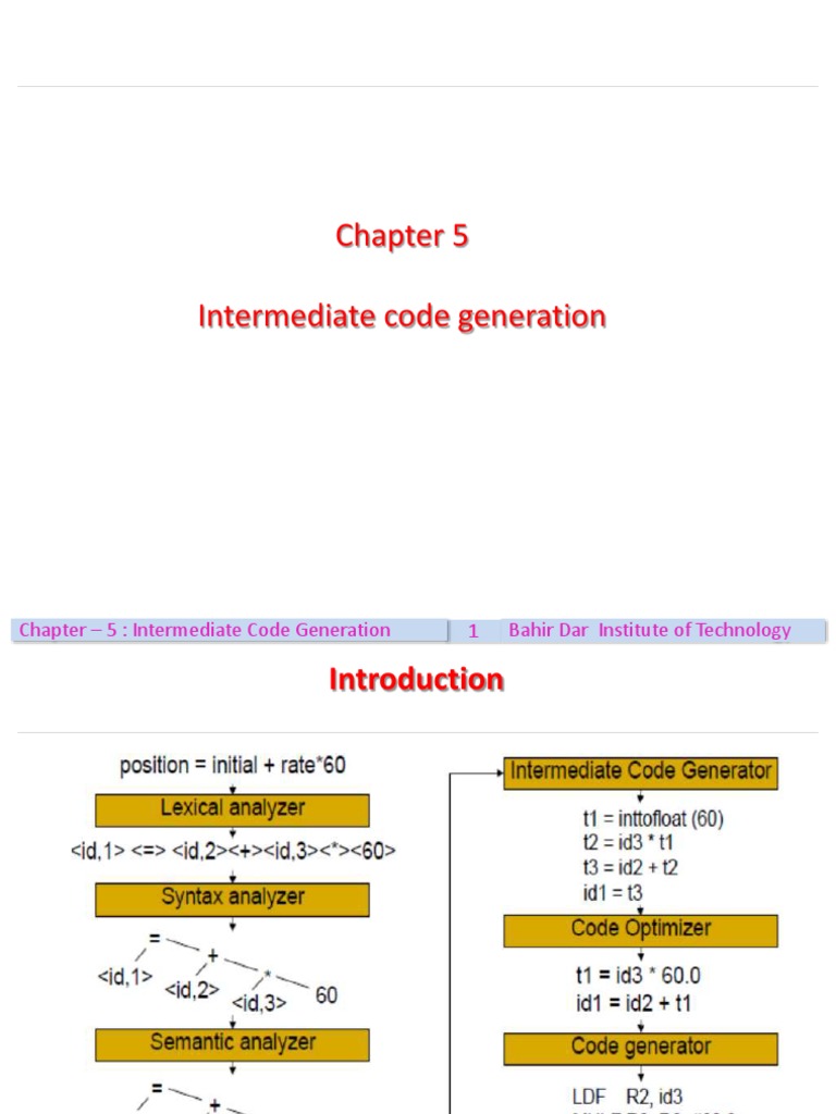 1 Chapter - 5: Intermediate Code Generation Bahir Dar Institute of Technology | Download Free ...