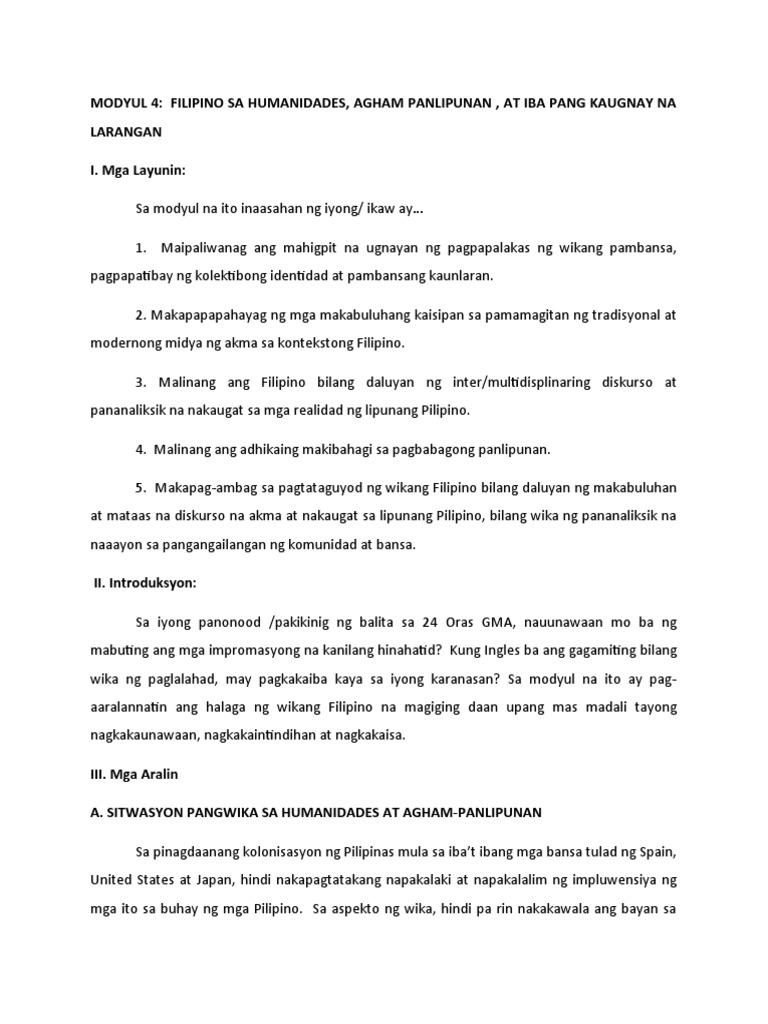 FILDIS MODYUL 4edited | PDF