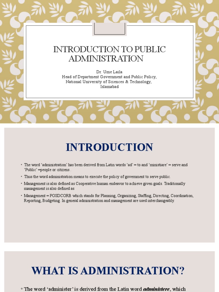 Introduction To Public Administration | PDF | Public Administration ...