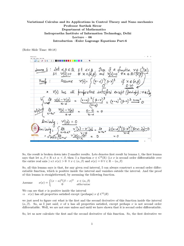 Euler Lagrange Equations Part-6 | PDF | Ordinary Differential Equation | Calculus Of Variations