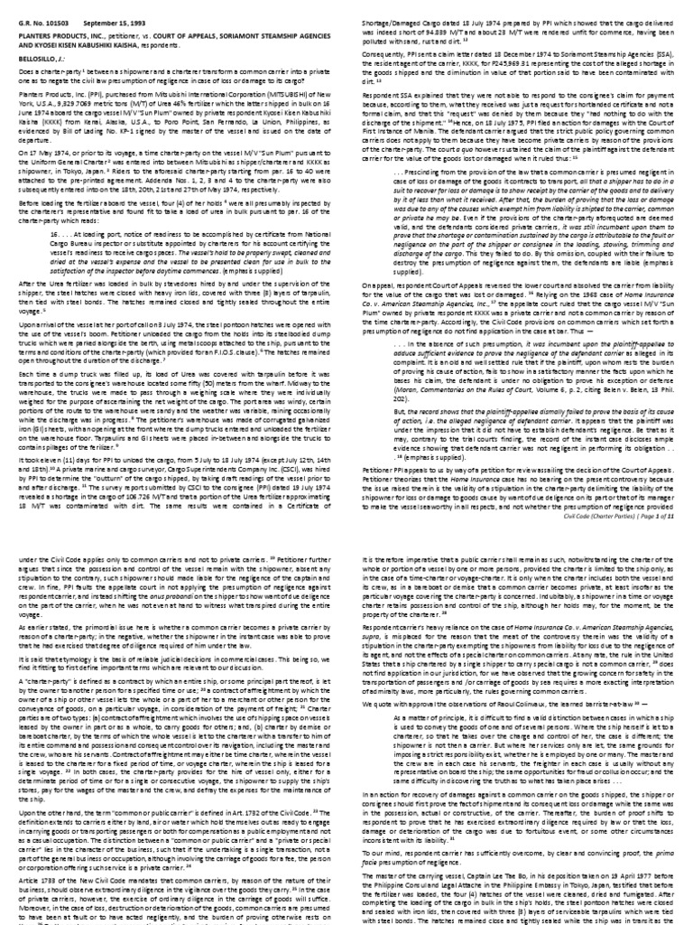 Charter Parties | PDF | Common Law | Legal Concepts