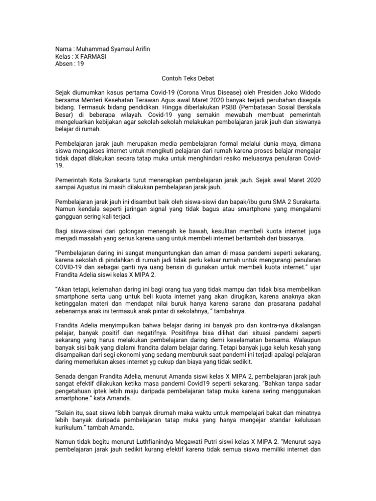 Contoh Teks Debat | PDF