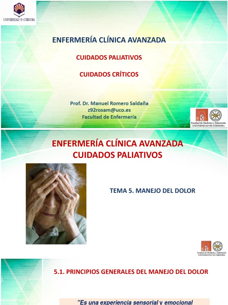 Manejo Del Dolor En Enfermería Pdf Analgésico Dolor