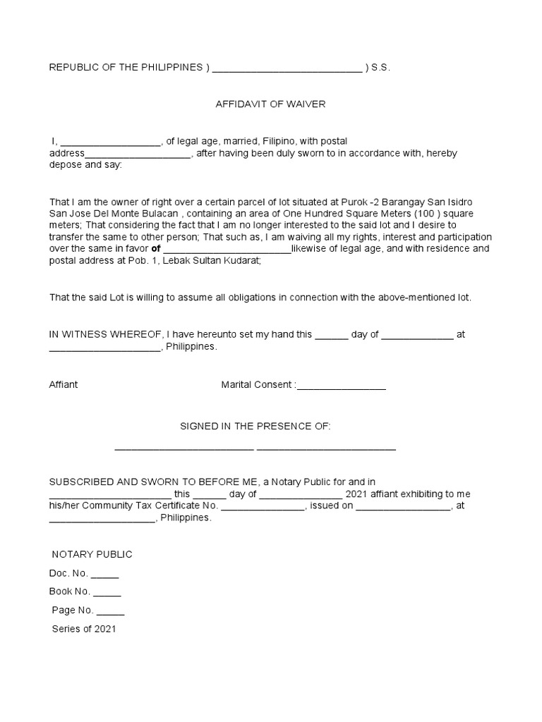 Waiver of Rights | PDF