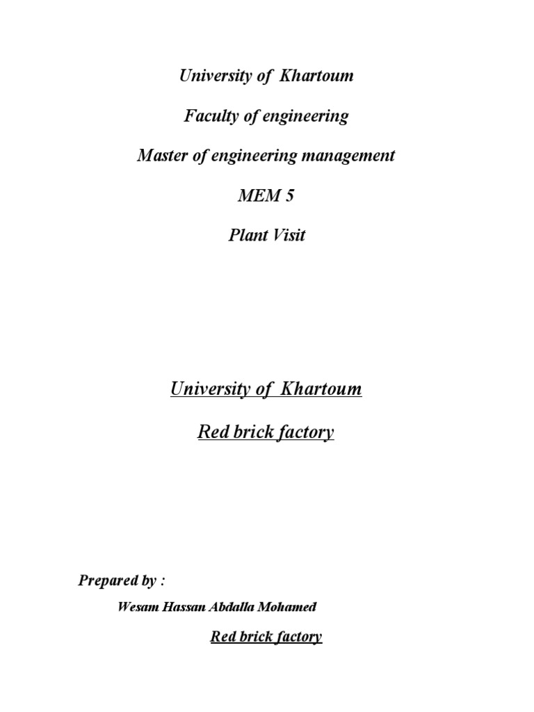 University of Khartoum Faculty of Engineering Master of Engineering ...