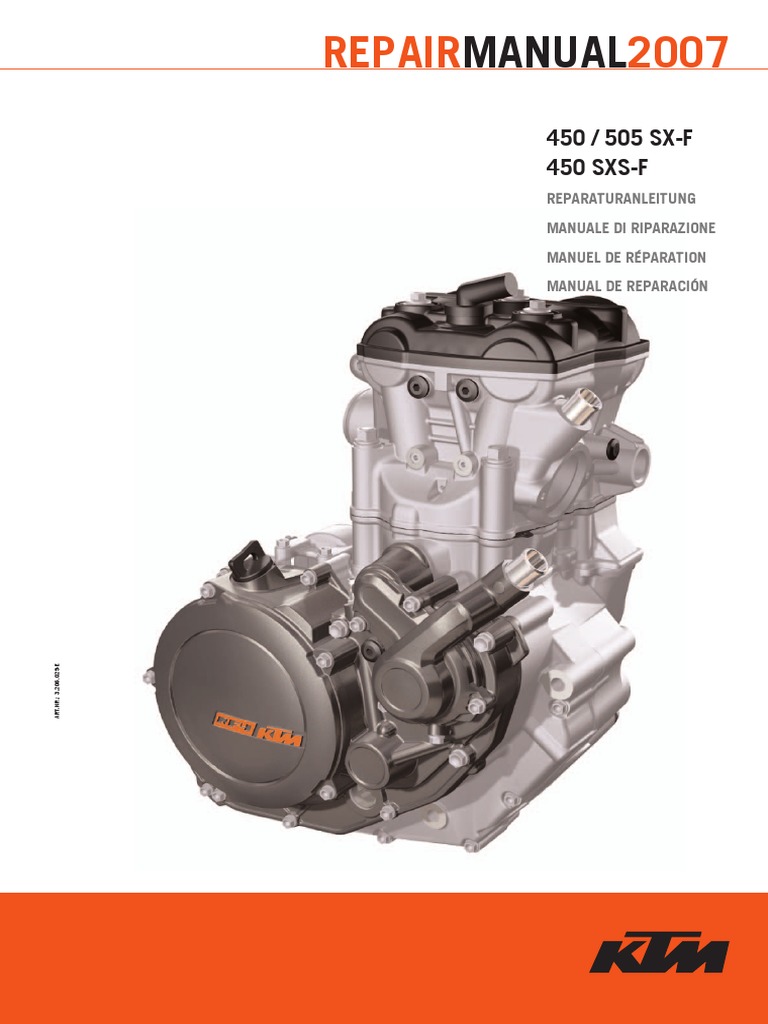 019 - 2007 KTM 450 505 SX-F Engine Repair Manual | PDF | Business