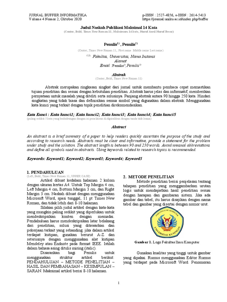 Panduan Penulisan Jurnal Buffer Informatika | PDF